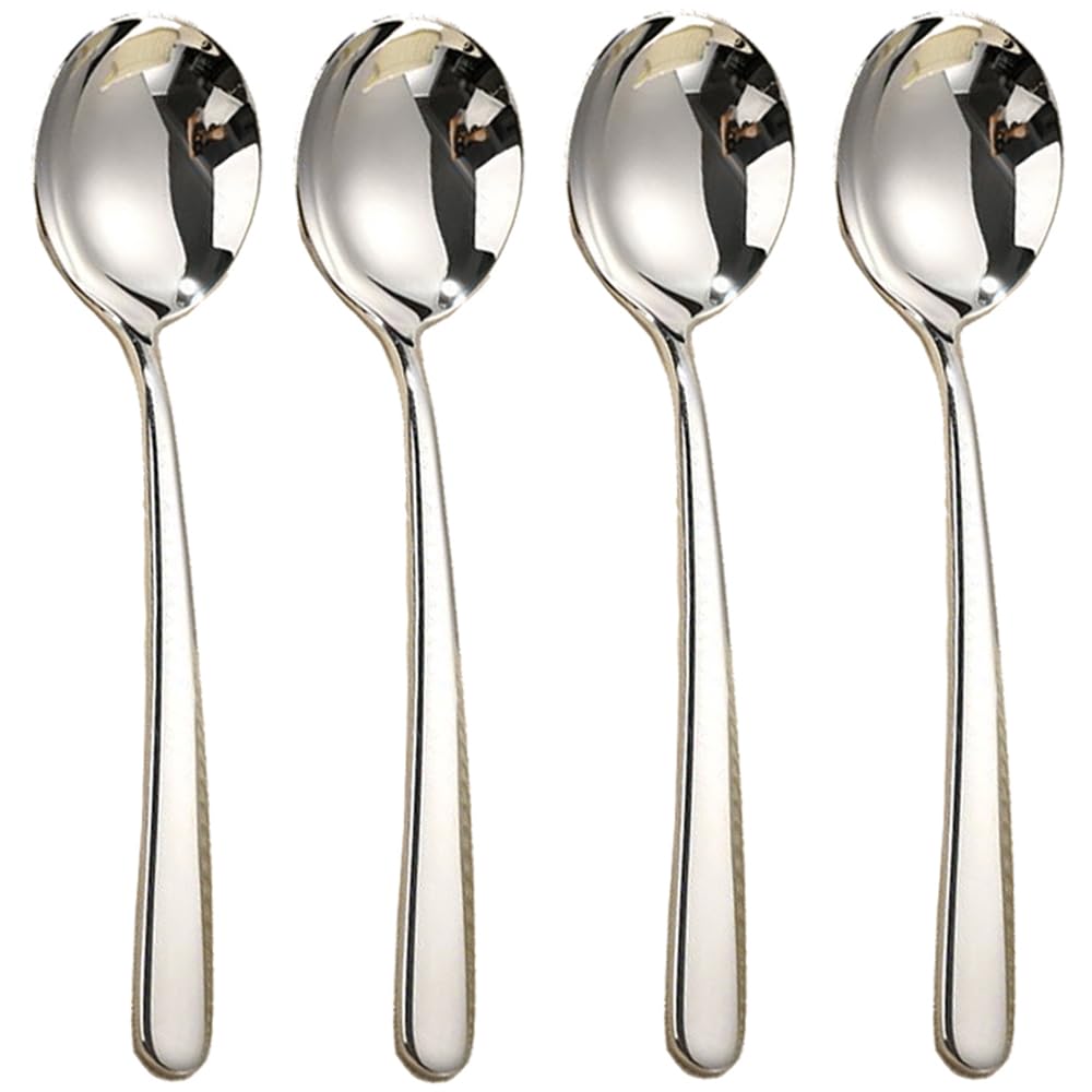 Amazon.com: Siaiqiang Large Round Soup Spoons,4 pack Premium 18/10 ...