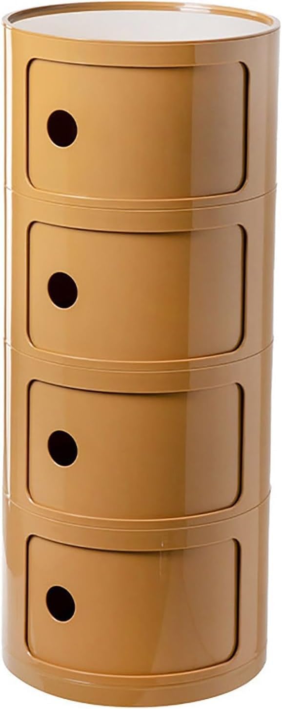 Amazon.com: Round Bedside Table 2/3/4 Tier -Plastic Nightstand Storage ...