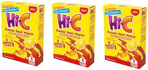 Amazon.com : SINGLES TO GO! Hi-C Drink Mix Flashin' Fruit Punch, 24 ...