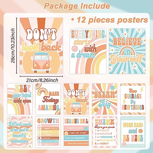 Snapklik.com : ZOIIWA 12 Retro Groovy Classroom Decorations Posters ...