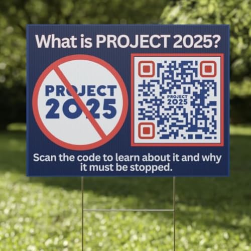 Amazon.com: Stop Project 2025 Yard Signs - Coroplast Vote Democrat Lawn ...