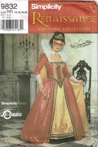 Amazon.com: Simplicity Sewing Pattern 9832 Renaissance OOP Costume Long ...