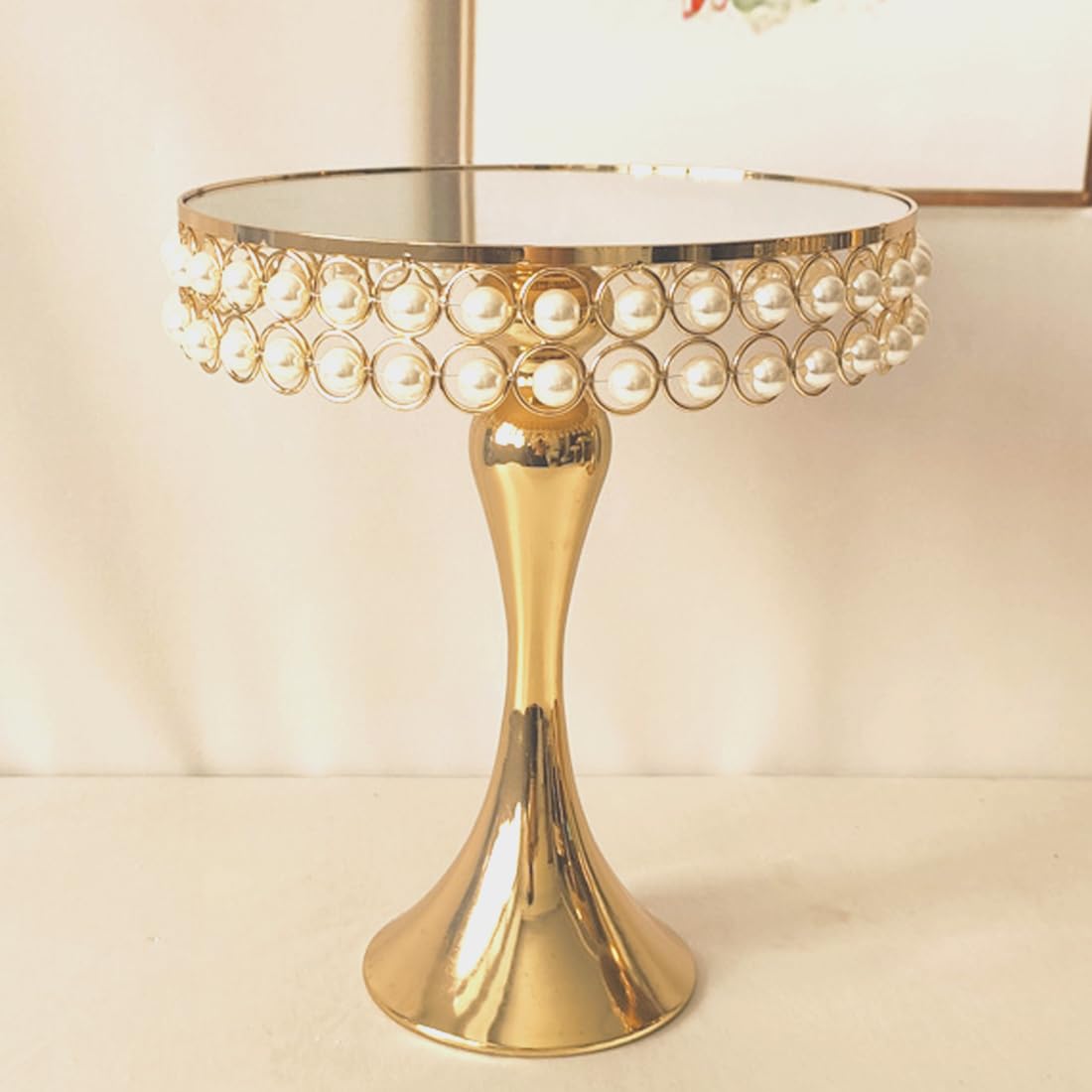 Amazon.com: 10 Inches 25cm Gold Round Mirror Cake Stand Cupcake Stands ...