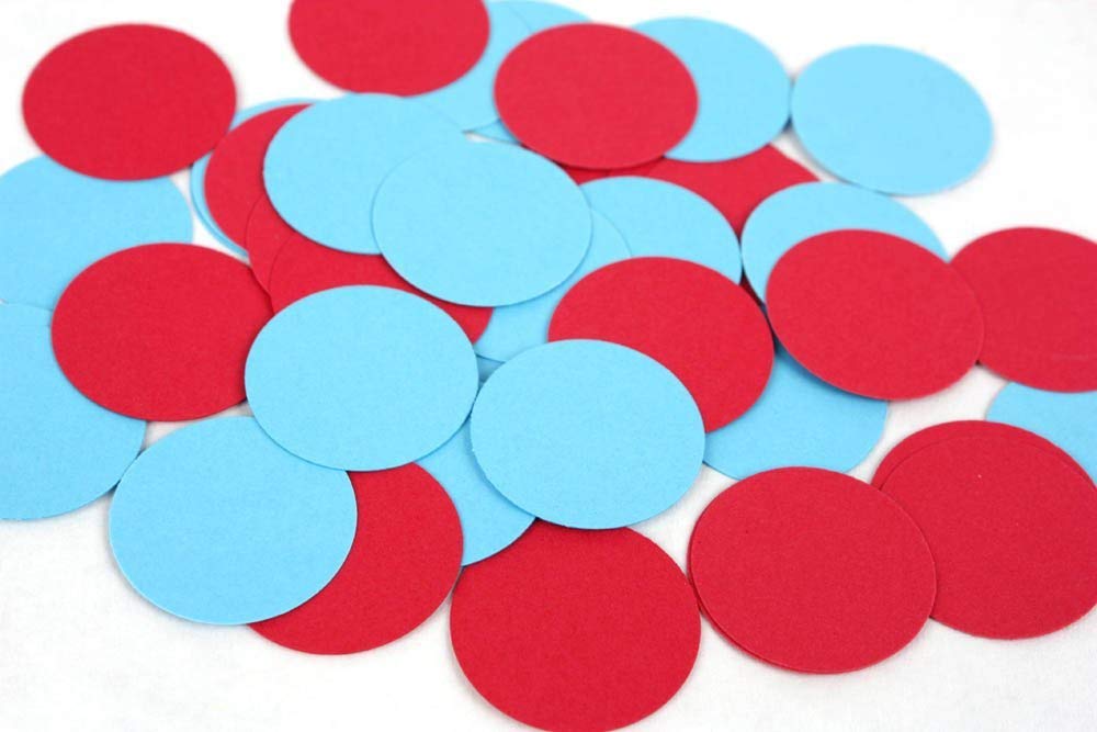 Amazon.com: 100 Red & Aqua Blue Confetti, Paper Party Decorations (1 ...
