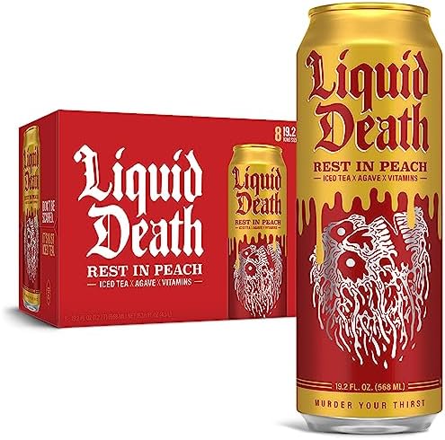 Amazon.com : Liquid Death Iced Black Tea, Rest in Peach 19.2 oz King ...