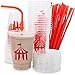 Amazon.com: Carnival Party 16 oz Disposable Plastic Cups with Lids and ...