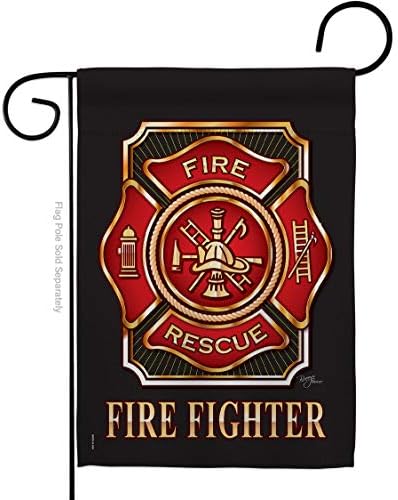 Amazon.com : Fireman Stick Flag, 12x18" Polyester Flags on a Staff ...
