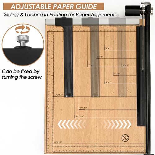 Snapklik.com : CreGear Paper Cutter, 15" Wood Guillotine Paper Trimmer ...
