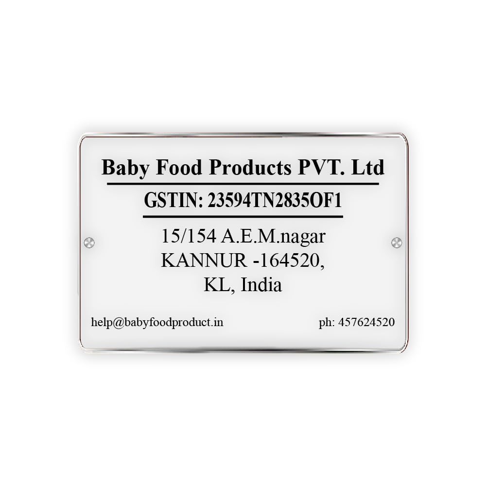 CRAFTEEZY® Customised Bussiness Name Plate With GST Number For Firm ...