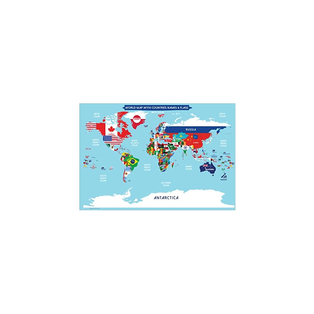 Small World Map Poster with Flags for Kids - Australia | Ubuy