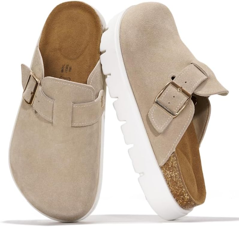 Amazon.com | Project Cloud 100% Genuine Leather Platform Clogs for ...