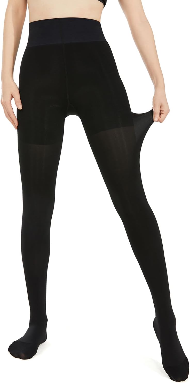 LUCKMEEY Collants noirs semi-opaques pour femme - Contrôle du ventre ...