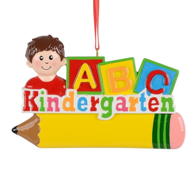 Amazon.com: Personalized Kindergarten Boy Christmas Ornaments ...