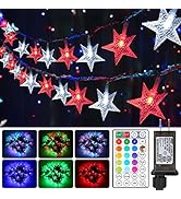 Brizled Red & White C5 Christmas Lights, 33ft 100 LED Christmas tree ...