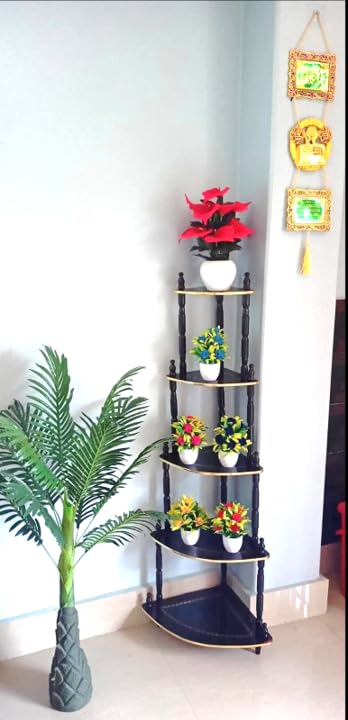 DPH 5 Shelf Wooden Corner, Multipurpose, Wall Corner Table, corner ...