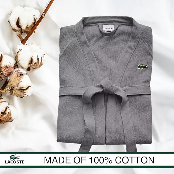 Snapklik.com : Lacoste Classic Pique 100% Cotton Bath Robe For Men & Women