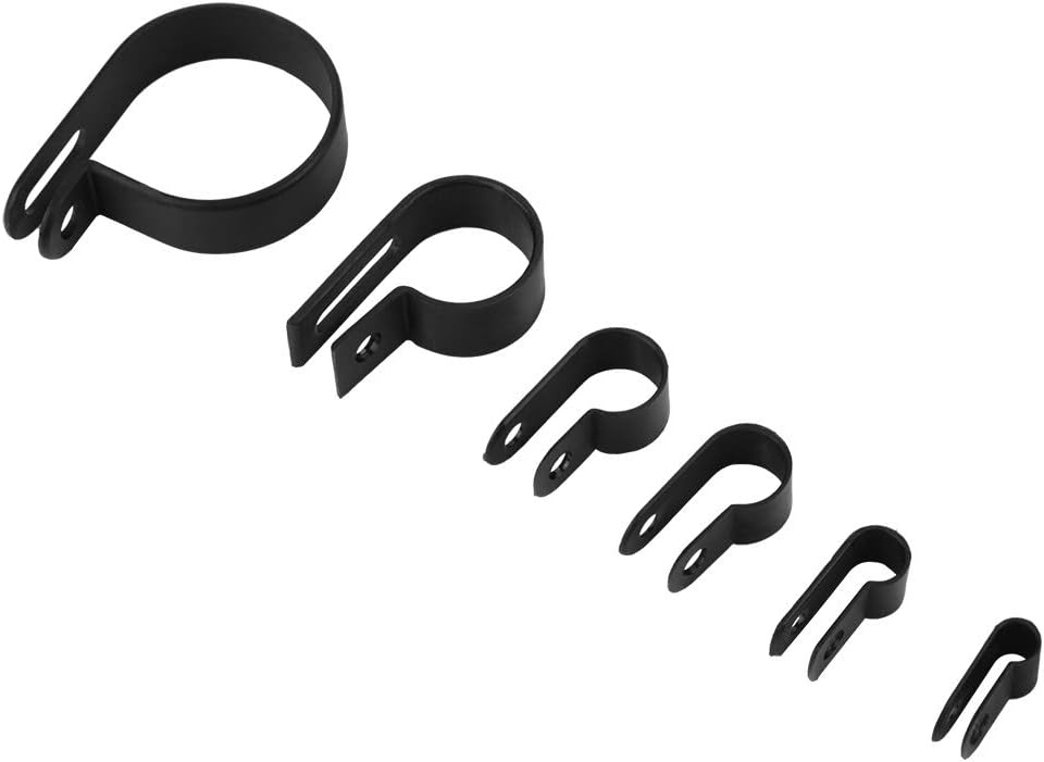 Black 200pcs Box Nylon Plastic, Electrical Grip Wire Clips Fasteners Clips Clamps Assorted for ...