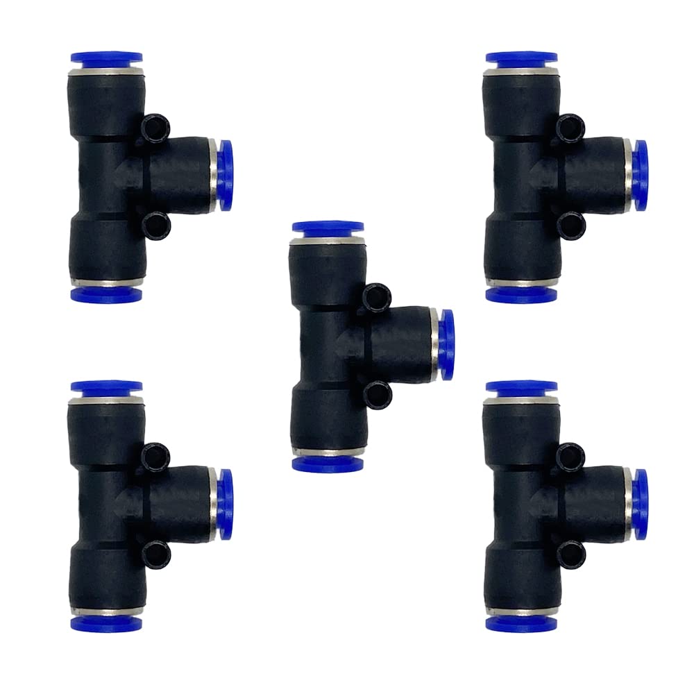 Amazon.com: 5 Pcs 6mm x 6mm x 6mm Pneumatic T Shaped 3 Way Tube Reducer ...