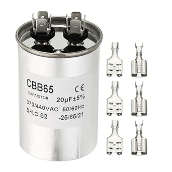 PATIKIL 20uf 20MDF 370/440VAC Fan Start Capacitor, CBB65 Circular Run Capacitor for Air ...