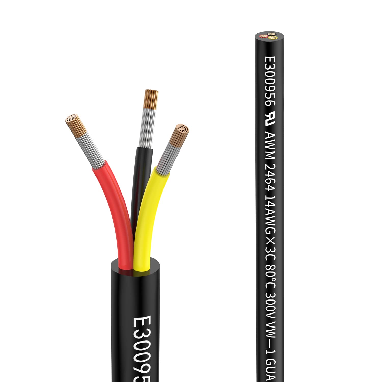 14gauge 3 Wire Cable 14/3 Electrical Wire 3 Conductor Extension Cable ...