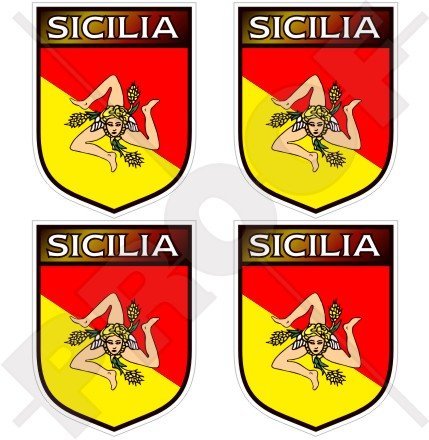 Amazon.com: SICILY Sicilian Shield Italy SICILIA Italian 50mm (2 ...