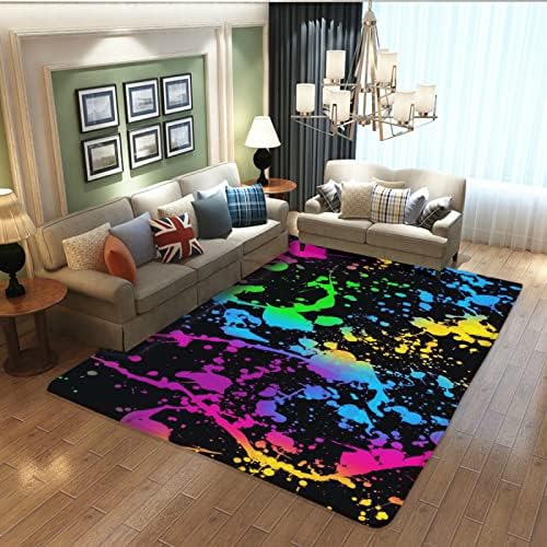 Amazon.com: EISKBC Blacklight Burning Sun Area Rug, Neon UV Reactive ...