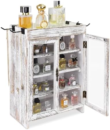 Amazon.com: Wall Glass Cabinet Display for Perfume, Small Glass Display ...