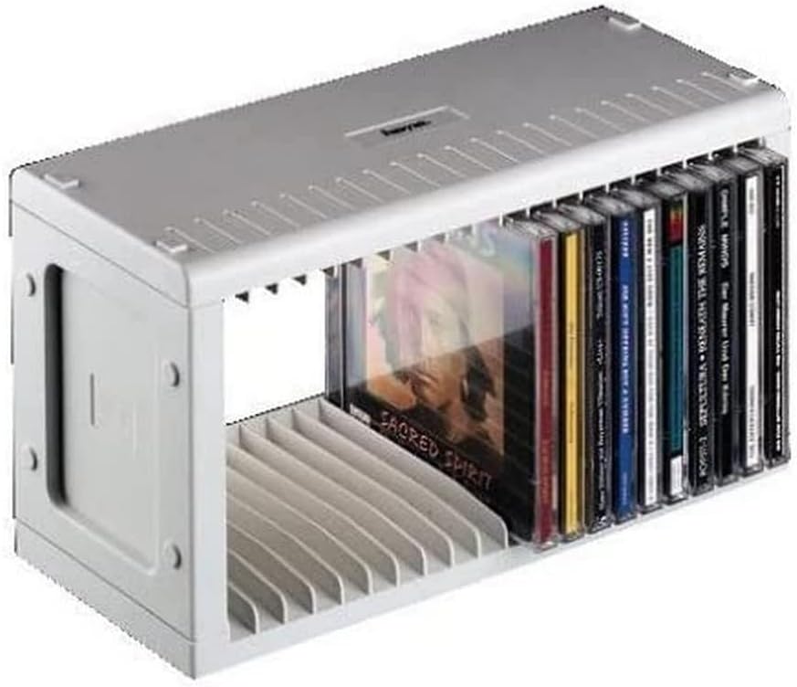 Amazon.com: Way Basics Media Storage CD Rack Stackable Organizer ...