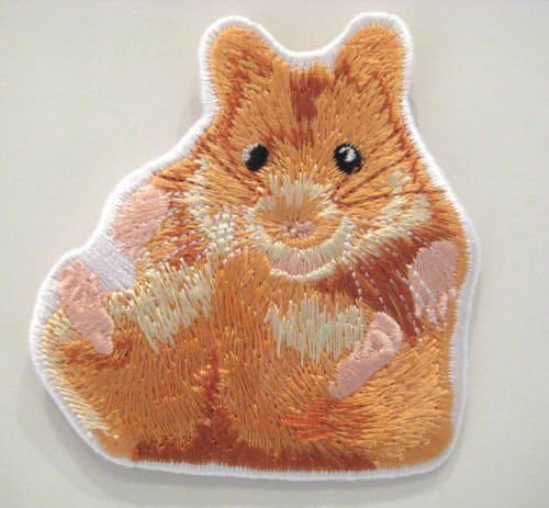 Cute Hamster embroidered patch badge iron on or sew on 7 x 6 cms ...