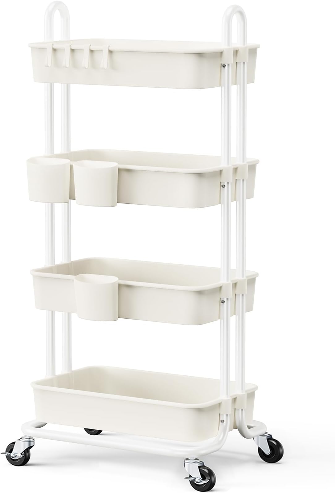 Amazon.com: Simple Houseware Heavy Duty 4-Tier Utility Rolling Cart ...