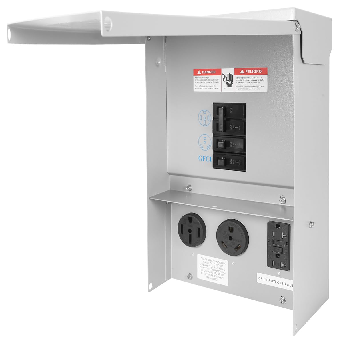 RV Electrical Outlet Panel with Breaker Temporary Power Outlet Panel RV ...