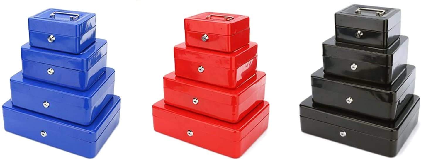 Buy ProfitPlanet® 4-12" Petty Cash Money Tin Metal Safe Box with Lock 2 ...