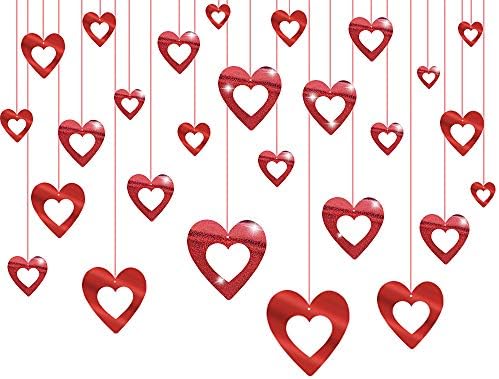 Amazon.com: 16 Pack Valentines Hanging Decorations-Valentine Heart ...