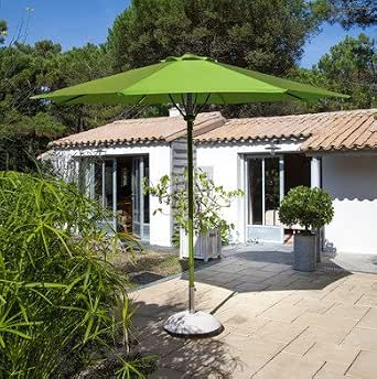 Parasol automatique spring 3m toile et mât anis : Amazon.fr