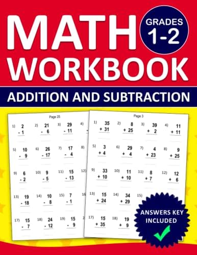 Math Workbook For Grade 1-2 Addition and Subtraction Exercises With ...