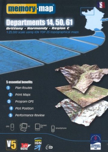 Memory-Map Standard Edition France - Departments 14, 50, 61 - Brittany ...