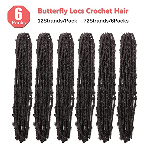 Butterfly Locs Crochet Hair 24inches 6 Packs Butterfly Hair Extensions ...