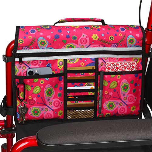 Wheelchair Organizer Storage Bag, Double-Sided Armrest Pouch with Cup ...