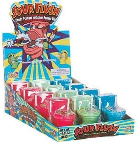 Amazon.com : Kidsmania Sour Flush Candy Plunger with Sour Powder Dip, 1 ...
