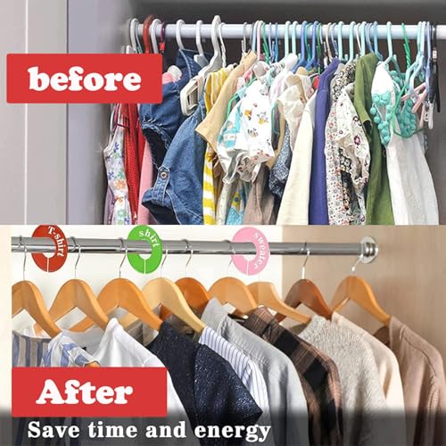 Wardrobe Dividers, 11 Pcs Color Plastic Hanger Tags and 1Pcs Pen ...