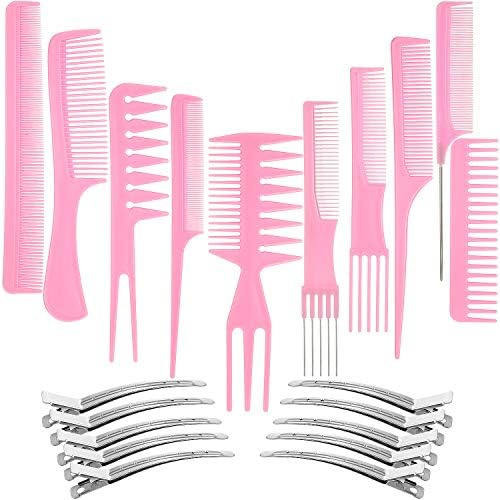 Amazon.com : 10 Hair Styling Comb Set with Duck Bill Clips, Anti-static ...