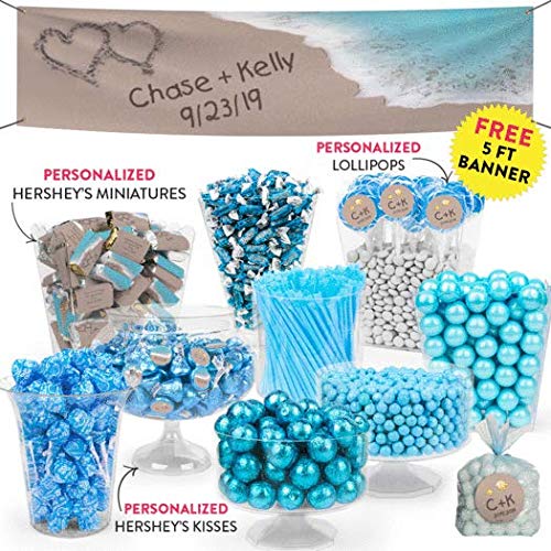 Amazon.com : Beach Wedding Candy Buffet 14+ lbs Personalized Miniatures ...