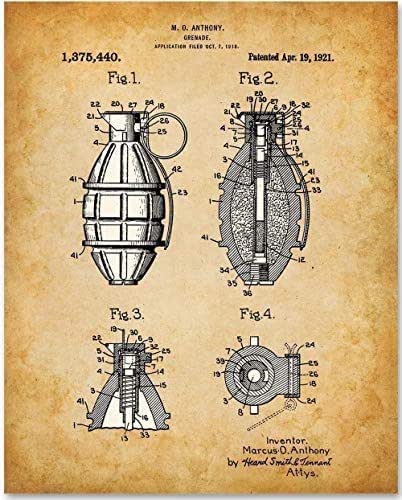 Amazon.com: Hand Grenade Patent Print - Antique War Equipment ...