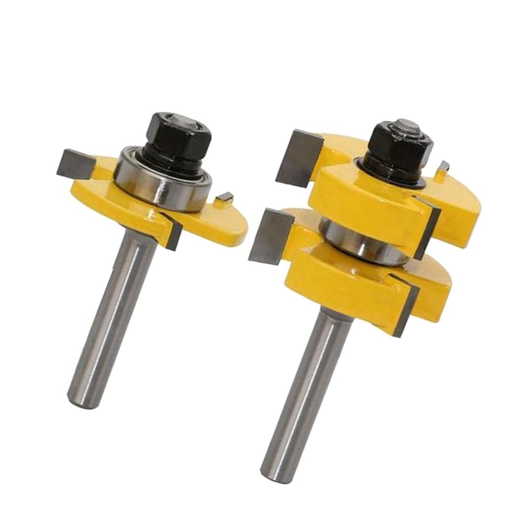 UJEAVETTE® 2pcs 8mm Shank Tongue and Groove Router Bit Wood Milling ...