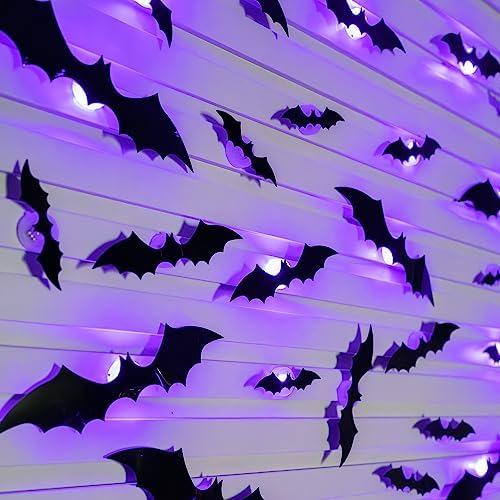 Amazon.com: Dazzle Bright 36 Pcs LED Halloween 3D Bats Decorations Wall ...