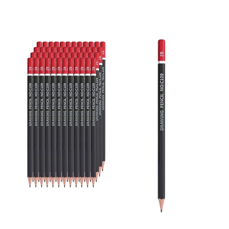 Pencil,Wood-Cased Pencils,Pre-Sharpened,2B Lead,48 Count,Gift box ...