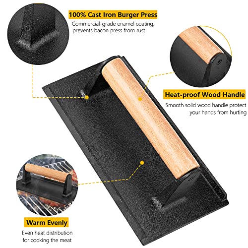 Snapklik.com : Smash Burger Press, 4Pcs Bacon Press For Griddle, Round ...