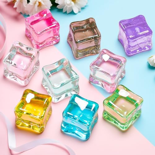Amazon.com: HAPTIME 81 Pcs Fake Ice, Colorful Acrylic Ice Cube ...
