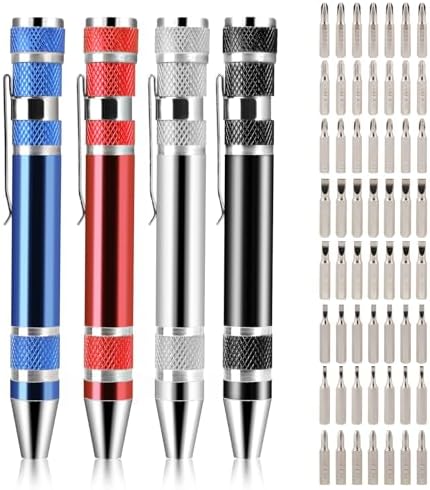 4 Pack 8-in-1 Mini Screwdrivers Pen Magnetic Pocket Screwdriver Pen ...
