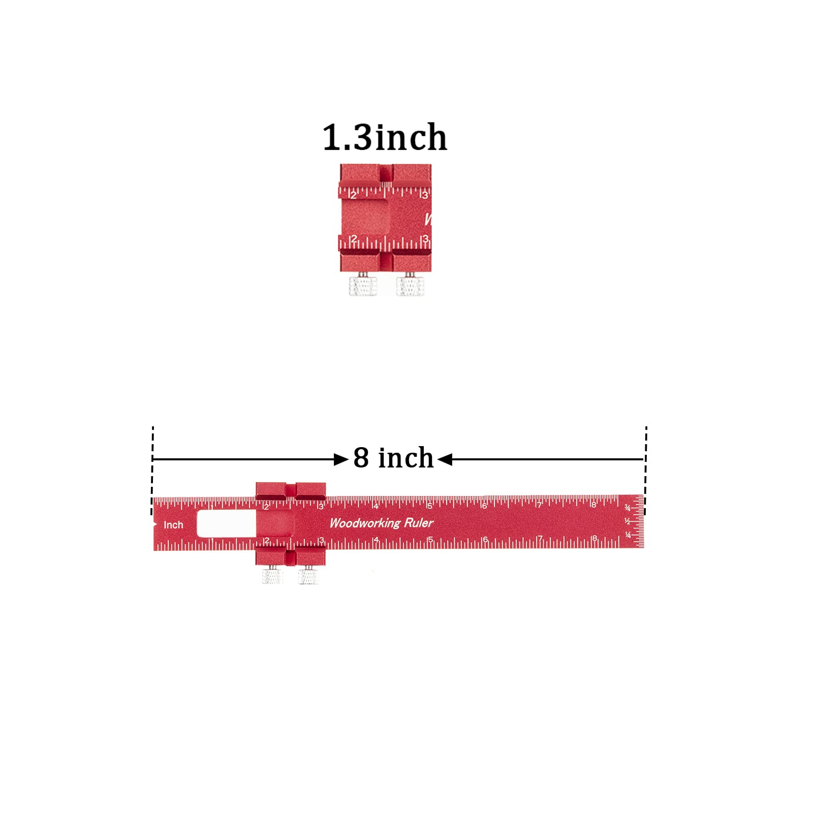 Snapklik.com : Woodworking Ruler Precision Pocket Rule - 8 Inch Metal ...